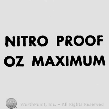 Mark with Nitro proof oz Maximum written with | #105227