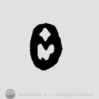 Mark with Cross and uppercase M inside an oval | #105539