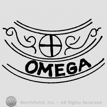 Mark with OMEGA written on a curved border; a | #105972