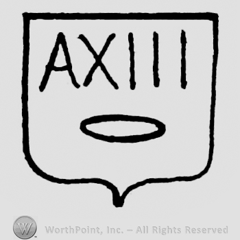 Mark with AXIII and an oval, all on a shield. | #106062
