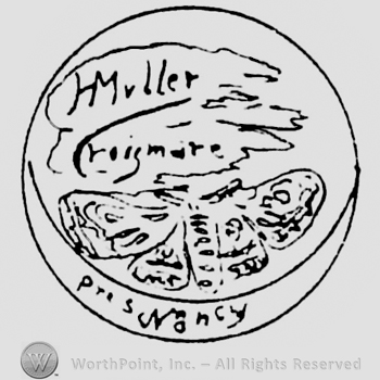 Mark with THE WORD "Muller", other writing, and a | #110836