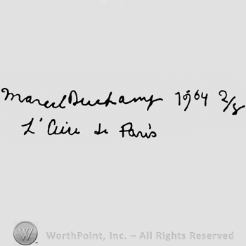 Mark with The text "Marcel Duchamp 1964 2/8 | #111086
