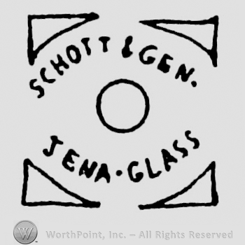 Mark with The text "SCHOTT & GEN JENA GLASS",a | #111301