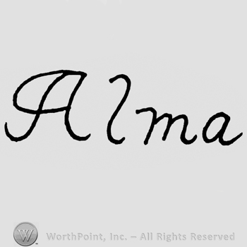 Mark with Alma handwritten with lowercase letters | #113653