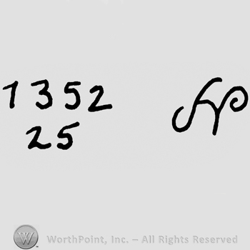 Mark with Numbers 1352 and 25 and capital | #113682