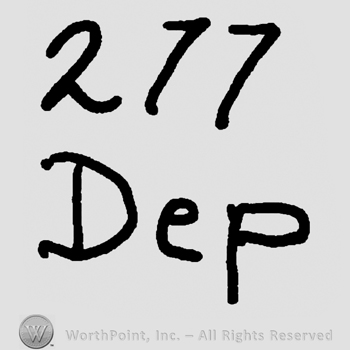 Mark with Number 277 over Dep written with | #113853