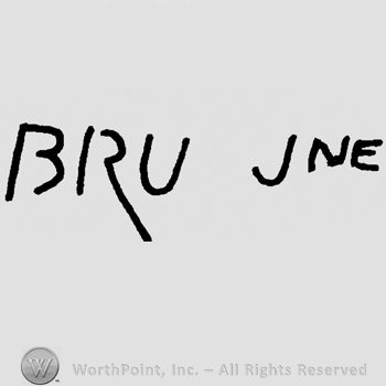 Mark with BRU Jne written with uppercase letters | #114059