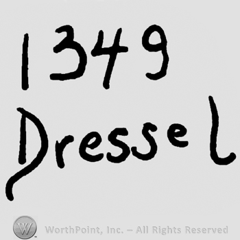 Mark with Number 1349 over handwritten lowercase | #114312