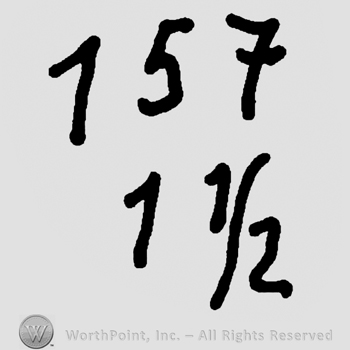 Mark with Number 157 over number 1 1/2 | #114673