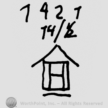 Mark with Number 1427 over numbers 14/ 1/2, over | #114682