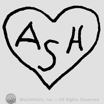 Mark with Uppercase ASH inside a heart-shaped | #114684