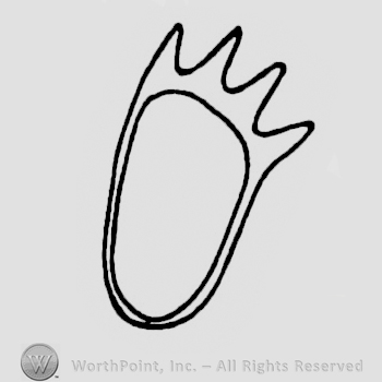 Mark with A shape like a bear paw. | #115521