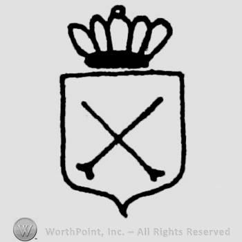Mark with Crowned shield with two crossed spades. | #118327