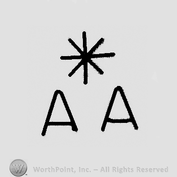 Mark with The letters "A A" and a star. | #118358