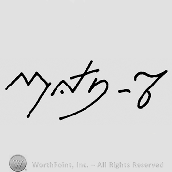 Mark with A stylized signature. | #118702