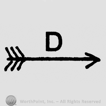 Mark with The letter "D" and an arrow. | #118726