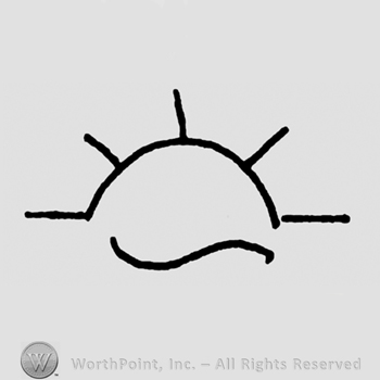 Mark with A shape like a half of sun. | #119078