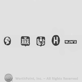 Mark with A man's profile, a castle, a thistle, | #119202