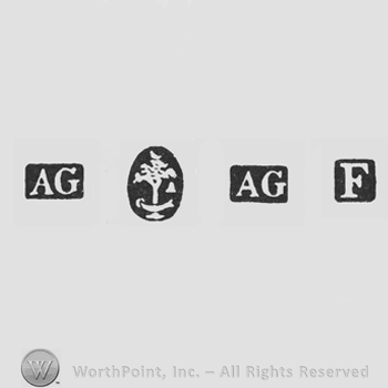 Mark with The letters "AG", a tree, the letters | #119295