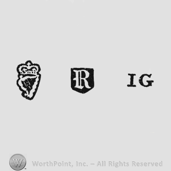 Mark with A crowned harp and the letters "R JG". | #121895