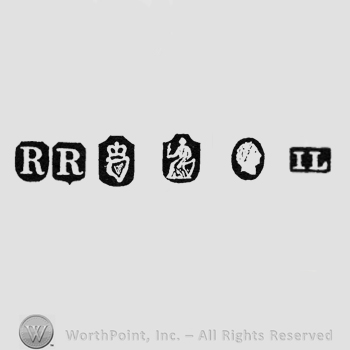 Mark with The letters "R R", a crowned harp, a | #122319