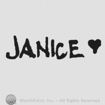 Mark with Capital handwriting Janice heart | #126032