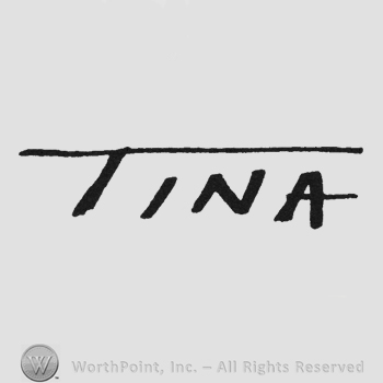 Mark with Bold capital writing Tina | #126262