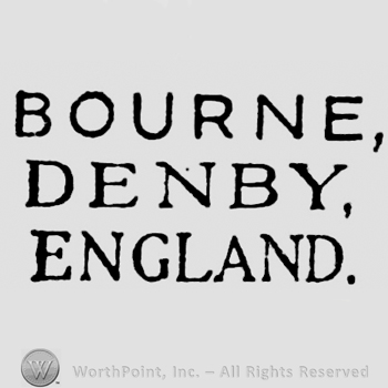 Mark with The text "BOURNE, DENBY. ENGLAND.". | #128537