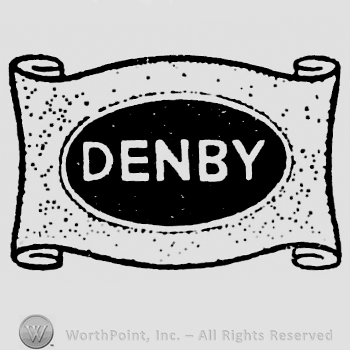 Mark with White writing on black oval Denby, over | #128540