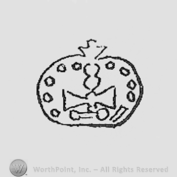 Mark with Circle enclosing a ribbon and little | #129604