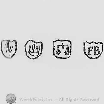 Mark with Four shields, a devil, a boat, a | #129687