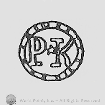 Mark with Double circle enclosing initials P and | #129773