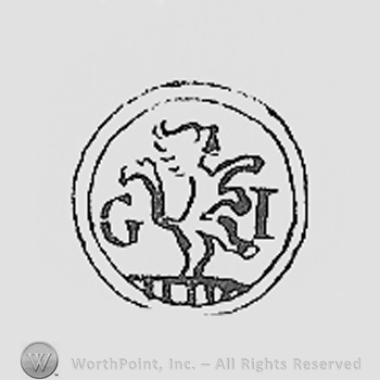 Mark with A lion, the letters "GI", and a double | #129844