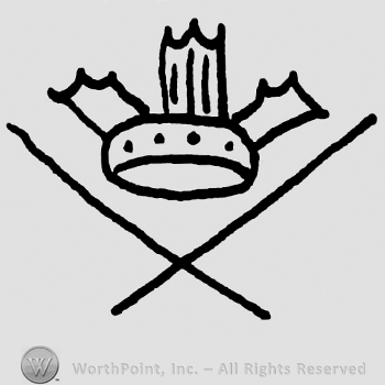Mark with Crossed sticks under a stylized crown | #131800