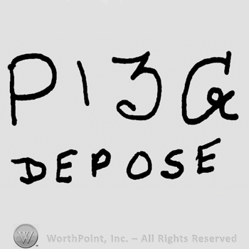 Mark with Uppercase PI, number 3 and uppercase G | #131881