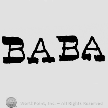 Mark with Baba written with uppercase letters | #131929