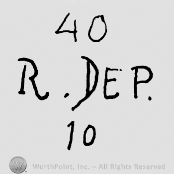 Mark with Number 40 over R. Dep written with | #131940