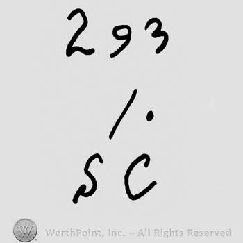 Mark with Number 293 over a line and a dot, | #132089