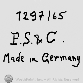Mark with Numbers 1297/65 over uppercase F.S.&C., | #132091