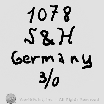 Mark with Number 1078 over uppercase S&H, Germany | #132211