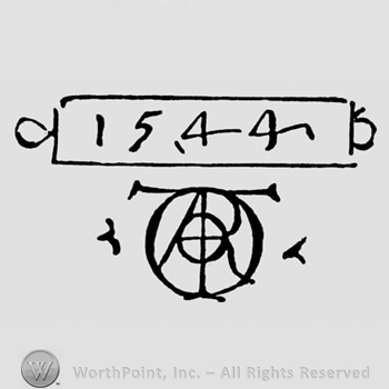 Mark with The year 1544 written inside a label | #134788