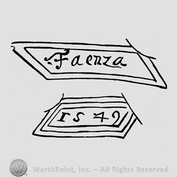 Mark with Faenza written on a frame ;year 1549 | #134941