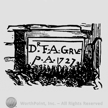 Mark with Dr. F.A. Grue written above P.A 1727, | #135075