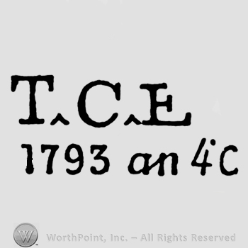 Mark with Letters TCE written above 1793 and 4C | #135581