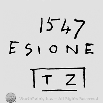 Mark with Year 1547 written above ESIONE written | #136426