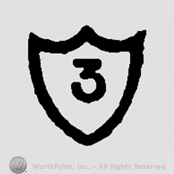 Mark with A shield and the number "3". | #139002