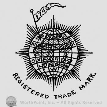 Mark with A flag, the year "1746", a globe, rays | #139100