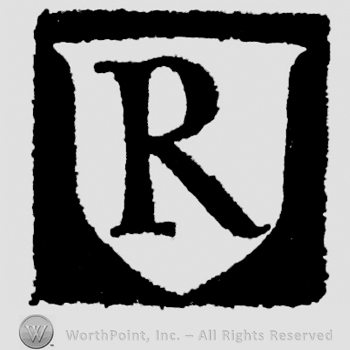 Mark with Letter R on a shield inside a black | #139237