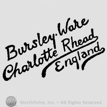 Mark with The text "Bursley.Ware Charlotte Rhead | #139881