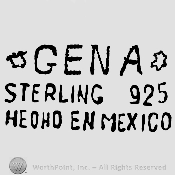 Mark with The text "GENA STERLING 925 HECHO EN | #142743